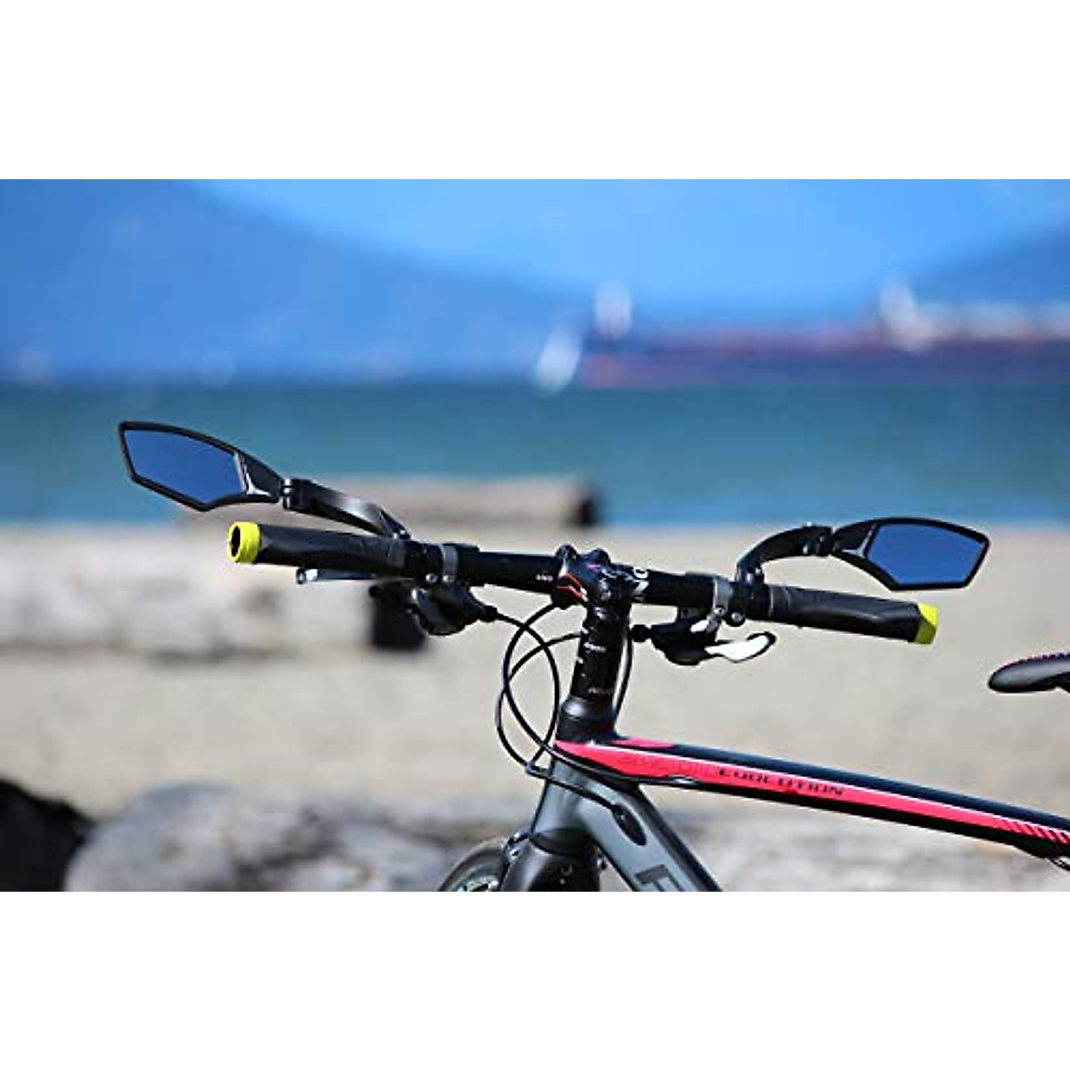 Hafny NEW Handlebar Bike Mirror, HD,Blast-resistant, E-bike Mirror, Glass Lens, HF-MR095 (Silver Left)