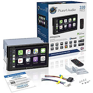 Planet Audio P9950CPA Apple Carplay Android Auto Car Multimedia Player - Double-Din, 6.75 Inch LCD Touchscreen, Bluetooth, MP3-DVD-CD-USB-Aux in, Am/FM Car Radio, Multi Color Illumination