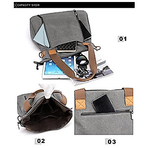 Eamom Purses and Handbags School Tote Bag Canvas Purses for Women Large Crossbody Bag for Women Canvas Shoulder Bag (Coffee)