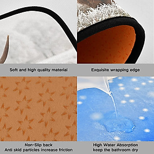 JUNZAN Scottish Highland Cow Kitchen Rugs and Mats Set of 2 Non Slip Anti Fatigue Runner Rug for Farmhouse Laundryroom Bathroom Home Western Decor Floor Mat