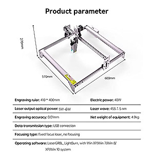 ATOMSTACK Laser Engraver,PRO+ Laser Engraving Cutting Machine, 5W-6W Output Power, Eye Protection Fixed-Focus, Compressed Spot Laser Engraver CNC, DIY Laser Marking for Metal with 410x400mm