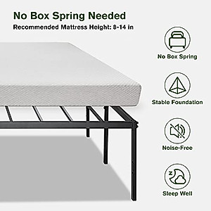 IMUsee Heavy Duty 18inch King Size Metal Platform Bed Frame with Large Under Bed Storage Space, Sturdy Metal Frame/Mattress Foundation/No Box Spring Needed/Easy Assembly/Noise-Free