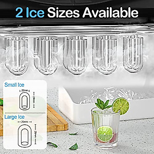 SPECILITE Ice Makers Countertop, Compact Ice Machine Maker, Self Cleaning - 26Lbs/24H, 9 Ice Cubes S/L in 6-8 Mins, Portable Icemaker with Ice Bag/Scoop/Basket for Home Kitchen Office Bar