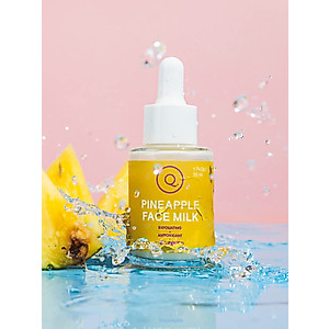 Exfoliating Pineapple Face Milk Serum with Olive Leaf Extract and Allantoin, 1 Fl Oz / 30 ml