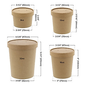 Royal 32 Ounce Kraft Paper Food Container and Lid Combo, Package of 250