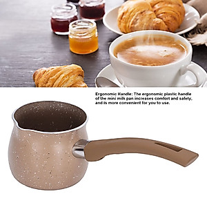 Milk Warmer Pot Nonstick Milk Pan Coffee Pot Milk Pan with Pouring Lip 8cm Cooking Pot Mini Milk Butter Warmer Single Handle Soup Pan Simmering Pot for Noodles Spaghetti (Coffee)