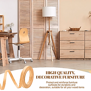 Soaoo 6 Roll 3/4 Inch x 50 ft Plywood Edge Banding – Pre-glued Wood Veneer Roll Plywood Edge Trim Flexible Plywood Birch Edge Banding Easy Application for Furniture Restoration