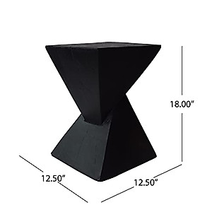Christopher Knight Home Jerod Light-Weight Concrete Accent Table, Black