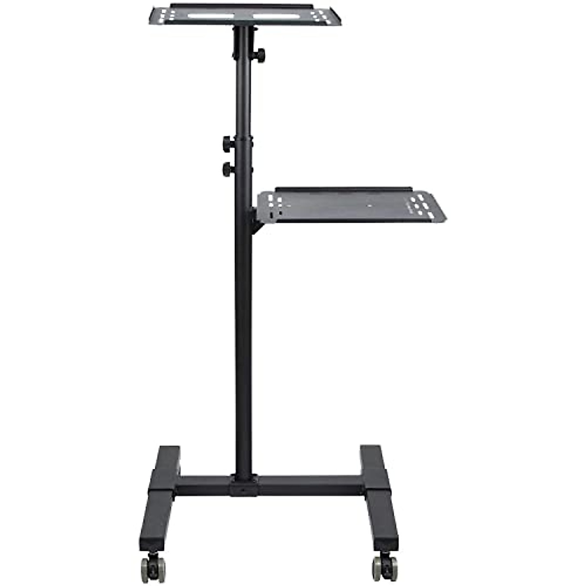 StarTech.com Mobile Projector and Laptop Stand/Cart - Heavy Duty Portable Projector Stand (2 Shelves, hold 22lb/10kg each) - Height Adjustable Rolling Presentation Cart w/Lockable Wheels (ADJPROJCART)