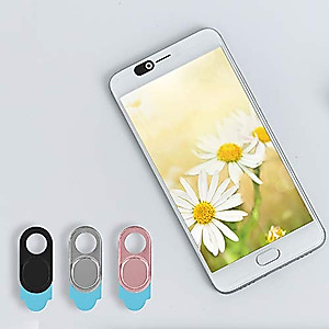 QIRG Lens Cover, 3pcs Camera Protect Sticker Webcam Protect Sticker Metal 0.7 Mm Thickness with Wide Compatibility for Tablets(Silver and Black Powder Mixed Color)