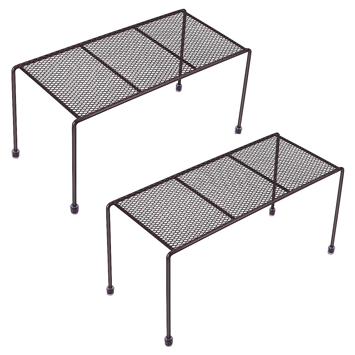 SIBAO Mesh Kitchen Shelves, Cabinet Organization Mini Storage Shelf,Set of 2 (Bronze)
