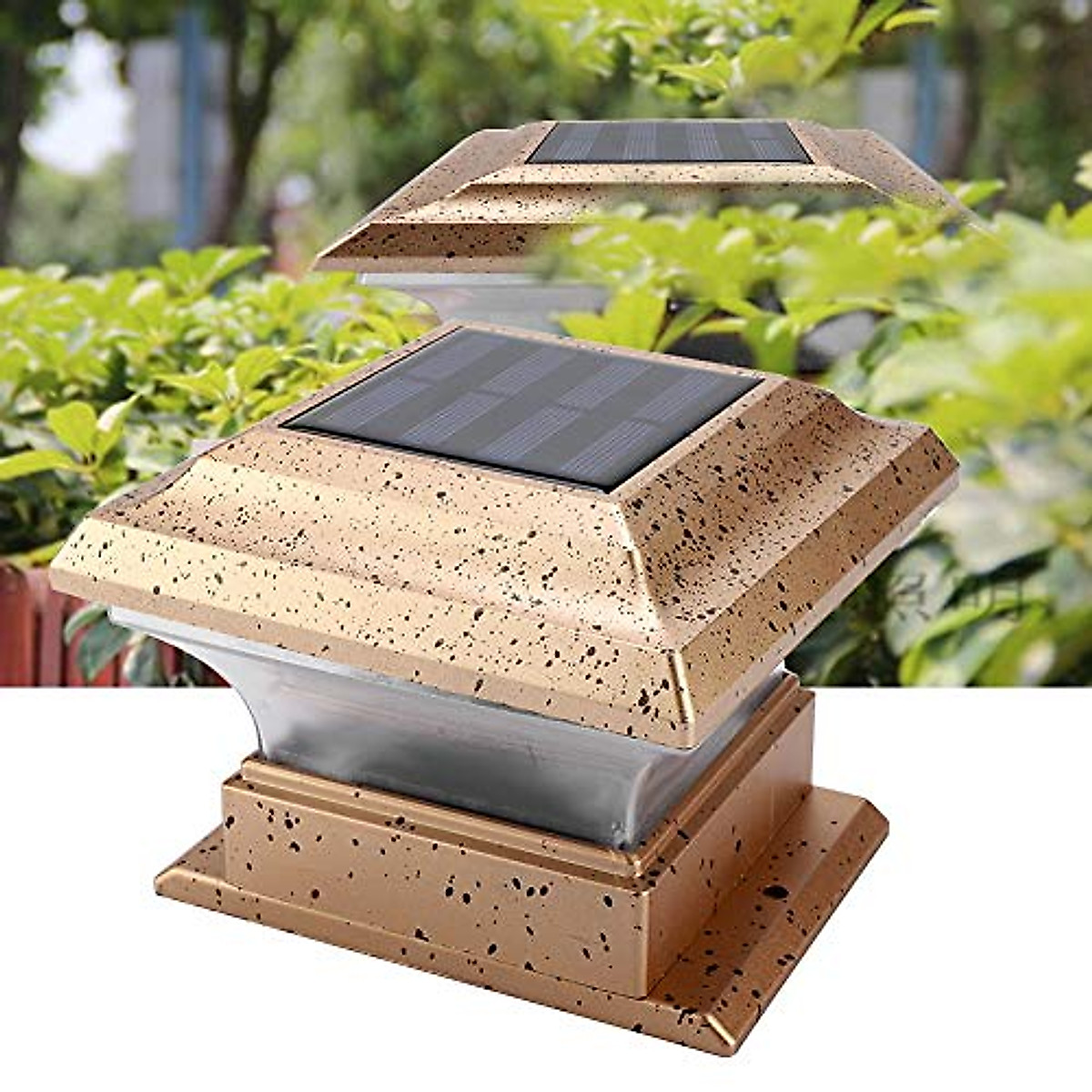 Shipenophy Solar Light Solar Powered Garden Security Lamp Outdoor Waterproof Home Garden Post Deck Light(Warm Yellow Light)