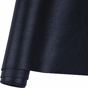 RAMYA Solid Color Faux Leather Sheets 12 "X 53" (30cm X 135cm), PU Faux Leather Fabric is Perfect for Leather Earrings and DIY Projects (Black)