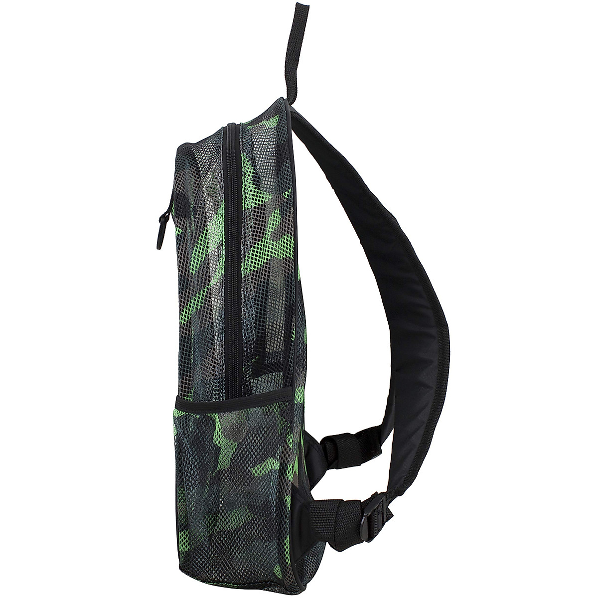 Eastsport Active Mesh Backpack See Through Semi Transparent with Adjustable Straps for Work, Travel, Security, Swimming and Beach - Camo/Black