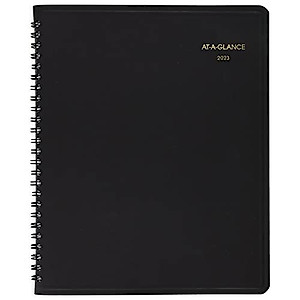 AT-A-GLANCE 2023 Monthly Planner, 7" x 8-3/4", Medium, Large Print, Black (70LP0905)