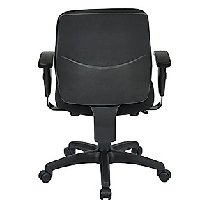 Office Star Deluxe Adjustable Office Task Chair with Ratchet Back Height Adjustment and Thick Padded Seat, with Arms, Coal FreeFlex