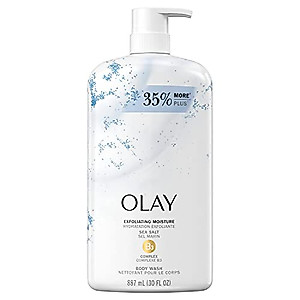 Olay Exfoliating Body Wash with Sea Salts, 30 fl oz (Pack of 4)