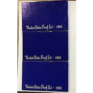 1968 S Set with 40% silver Kennedy half, boxes mostly clean Various US Mint Proof