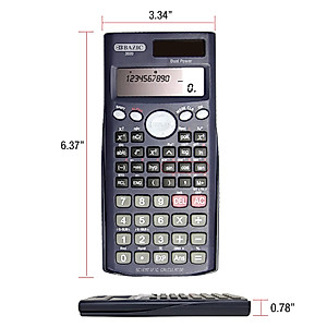 BAZIC Scientific Calculator 240 Function w/Slide-On Case, Engineering Calculators LCD Display, Great for Students and Professionals, Black 1-Pack