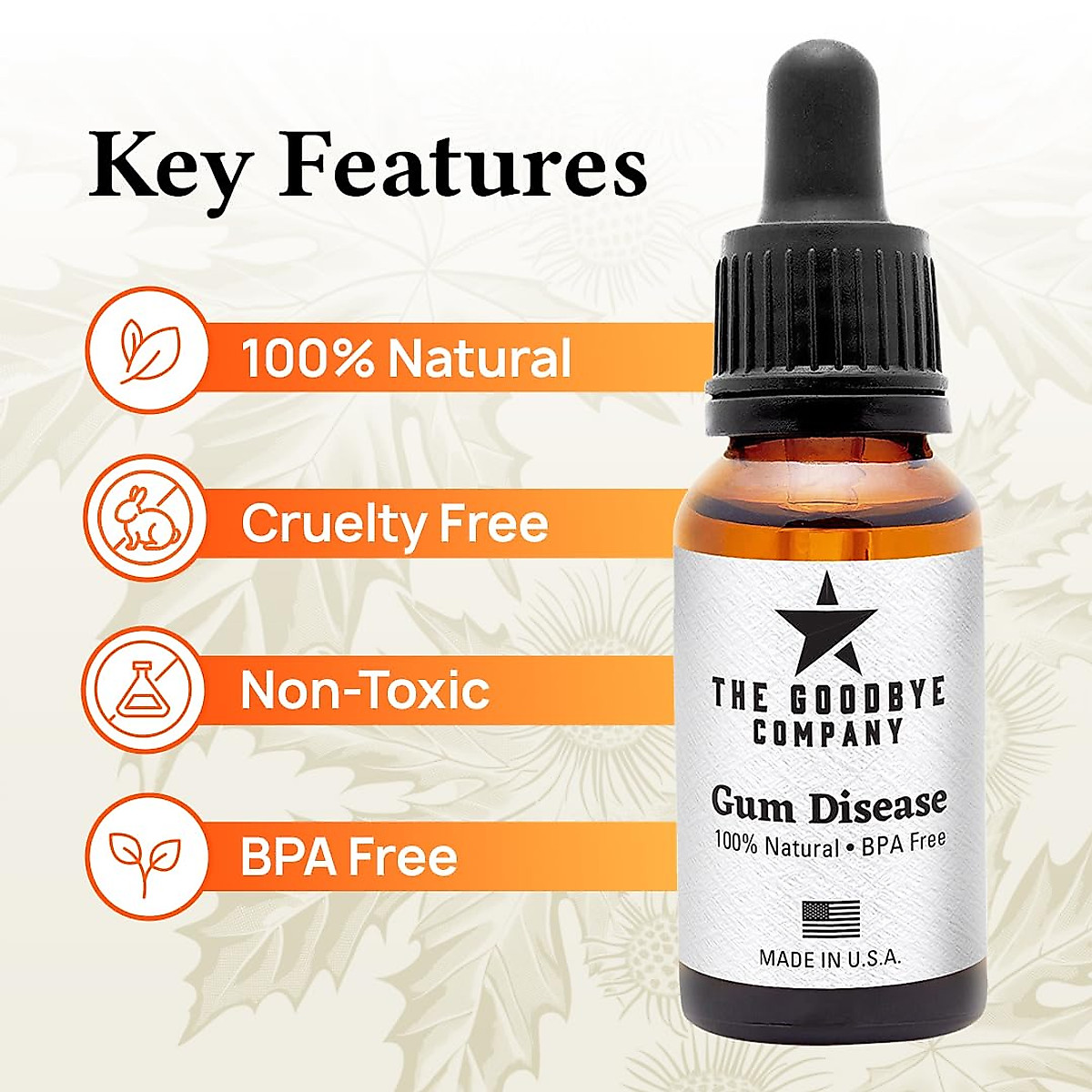 The Goodbye Company Gum Disease Treatment - 100% Pure Neem & Clove Oil - Natural Gingivitis Remedy - Non-Toxic, BPA-Free Oral Care - Fast-Acting Gum Healer (30ml)