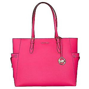 Michael Kors Gilly Large Jet Set Drawstring Top Zip Tote (Carmine)