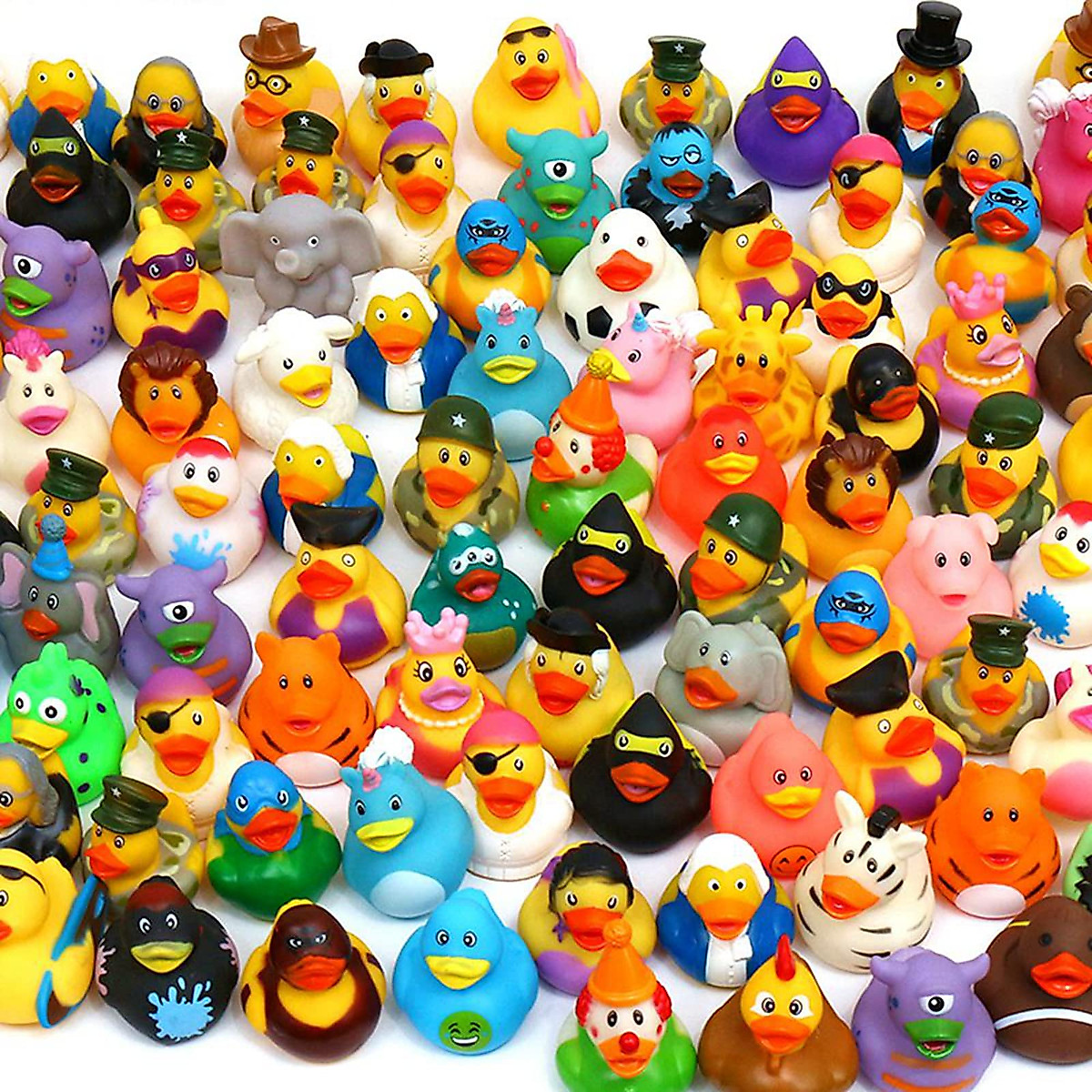XY-WQ Rubber Duck 100 Pack for Jeeps Bath Toy Assortment - Bulk Floater Duck for Kids - Baby Showers Accessories - Party Favors, Birthdays, Bath Time, and More (50 Varieties)
