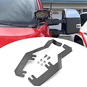 WSays Upper Hood Hinge Ditch LED Light Mount Brackets Compatible with 2017-2022 Ford F250/F350/F450/F550 Super Duty