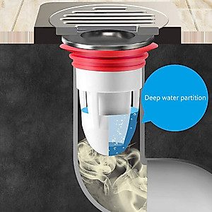 EAJORN Bath Shower Floor Strainer Cover Plug Trap Sink Kitchen Bathroom Water Drain Filter, Black