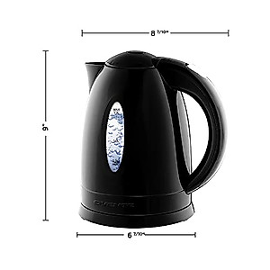 Ovente KP72B Electric Kettle, Illuminated, Black, 1.7L,