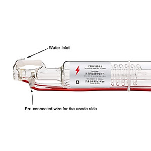 TEN-HIGH 40W CO2 Laser Tube 700mm D50mm, Wires Preconnected with Coating, for Laser Cutter Laser Engraving Cutting Machine