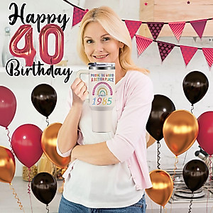 40th Birthday Gifts for Women, 1985 Birthday Insulated Tumbler 40oz, 1985 Birthday Gifts for Women, 40 and Fabulous Birthday Gifts for Women Turning 40 Year Old Gifts For Women Her Friend Sister Wife