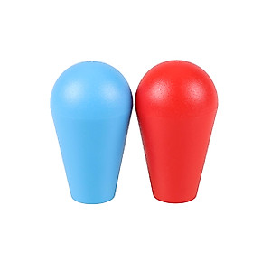 EG STARTS 2X Arcade American Type Ellipse Oval Ball Head Joystick Top Handles for Pac Man Arcade1up Cabinet (Red & Blue)