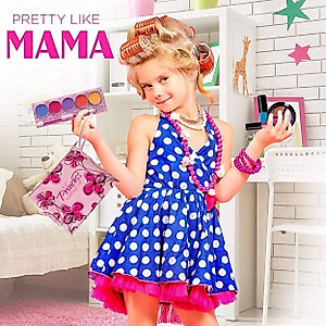 Playkidz Real Washable Play Make Up Set for Princess - Kids Makeup Kit for Girls Non Toxic - Full Makeup Dress Up Set with Bag. (11 PC)