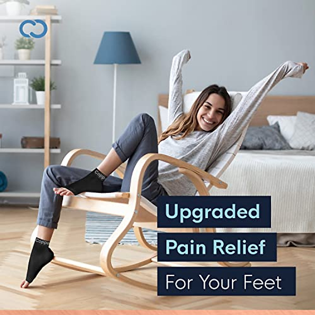 Copper Compression Recovery Foot Sleeves / Plantar Fasciitis Support Socks - Speed Up Recovery & Provide Relief Of Heel Spurs, Arch Pain, Foot Swelling & Ankle Injuries 1 Pair (Small/Medium)