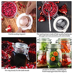 ASTER 8 Pcs Replacement Silicone Jar Gaskets, Airtight Silicone Jar Rubbers Seals Rings for Mason Canning Jars Mouth Canning, 3.75 Inch (White)