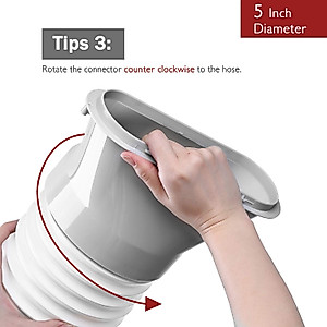 TURBRO 5 Inch Portable Air Conditioner Universal Exhaust Hose Anti-Clockwise Thread with Window Vent Kit