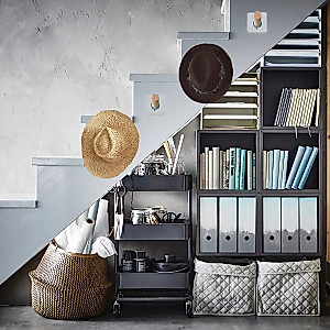 Self Adhesive Hat Hooks for Wall 12 Pieces Solid Wood, Cowboy Hat Hangers for Wall Hat Hook Natural Hat Pegs Hat Hanger for Wall Entryway,Bathroom,Door,Stair-Side,Wardrobe,Closet (Wulnut -12P)