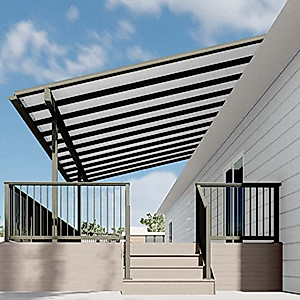 SunnyRoyal 12'x16' Waterproof Sun Shade Sail Straight Edge with Full Side Grommets 95% UV Blockage & Water Resistant Fabric Cloth Screen for Outdoor Patio Canopy Awning Garden (Gray)