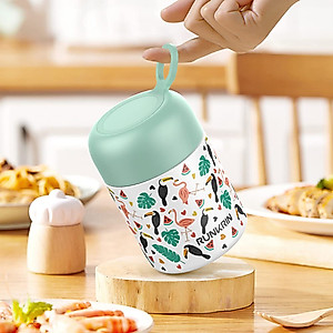 Insulated Food Jar for Hot Food, Runkrin 16oz Thermos Vacuum Double Wall Lunch Container with Spoon, Leak Proof Stainless Steel Thermal Bento Box for Kids Boys Girls Adults