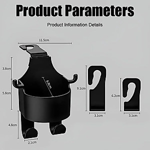 Bcctvt Multifunctional Hook for Car Seat Back, Multifunction Car Phone Holder with Hook Car Back Hanging Mount Cup Storage (2 Pcs)