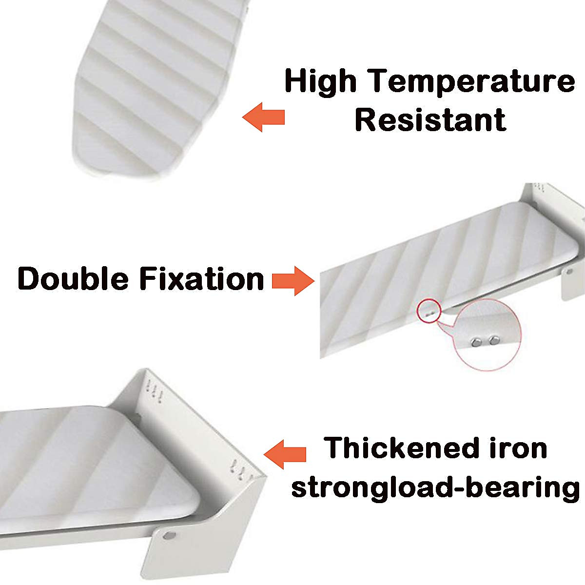 uyoyous Wall Mounted Ironing Board 37 x 13 Inch Foldable Ironing Boards with Heat Resistant Cover 180° Rotation Space-Saving Ironing Boards with English Manual