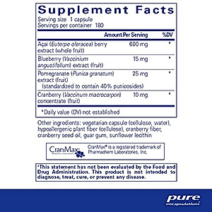 Pure Encapsulations Acai 600 | Berry Supplement for Fiber, Immune Support, Antioxidants, and Flavonoids* | 180 Capsules