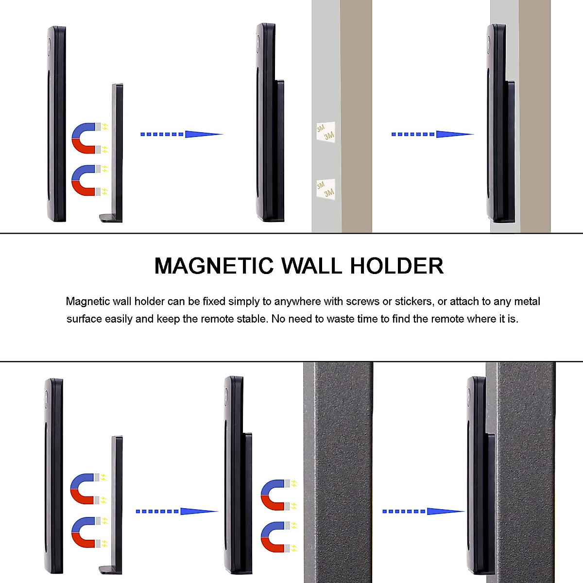 JOYLIT LED Dimmer Switch with Remote, DC 5V-36V 8A Magnetic Wall-Mounted RF Wireless Control, Sensitive Touch Slide Controller No Flicker Dimming ON/OFF Kit for Single Color LED Tape Brightness Adjust