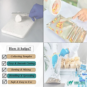 Stainless Steel Lab Spatula Laboratory Mixing Tool with Wooden Handle, 3" Polished Blades & Brass Rivets Sampling Shovel for Powders, Gels, Paste + More