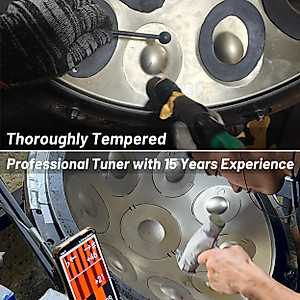 LOMUTY Handpan 22 inch D Minor Kurd Handpan 9 Notes Handpan Drum Instrument for Professional Performance, 440HZ Sound Handpan Drums for Adults (Black)