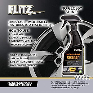 Flitz FM 11506 Flat Matte Finish Cleaner, 16 oz. Spray Bottle , Black