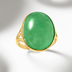 Ross-Simons Jade Ring in 14kt Yellow Gold. Size 9