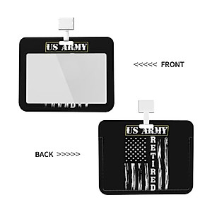 Army Retired Flag Durable Hanging Rope Card Badge Holder Suitable All Occasions1