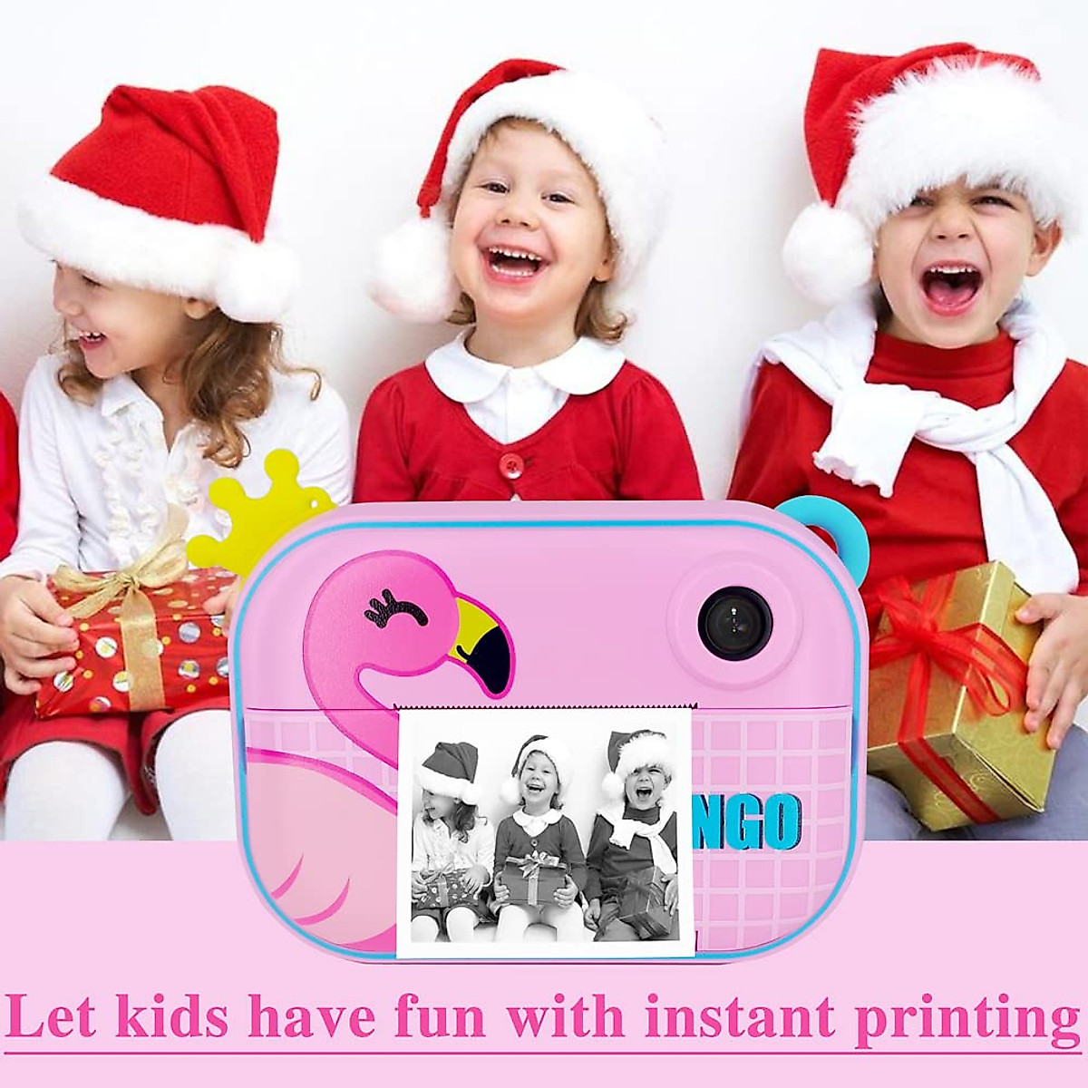 Instant Print Camera for Kids with 12 Rolls Refill Paper, Digital Camera for Girls Christmas Birthday Gifts, Purple Instant Camera for Toddler Children, Photo Toy Camera, 32G SD Card