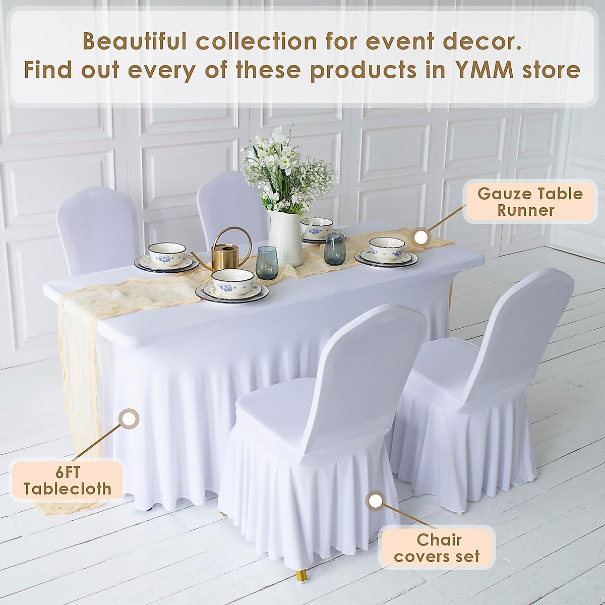 White Cheesecloth Table Runner Set of 2, 12 ft Cotton Gauze Runner Rustic Table Decorations, Cheese cloth Fabric Bulk for white party decor, bohemian table runner Extra Long Boho Cheese Cloth (142 in)